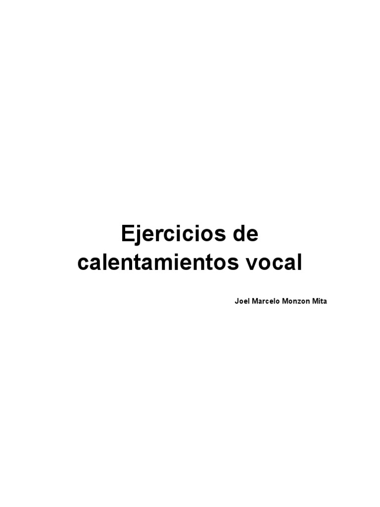 Ejercicios de Calentamientos Vocal | PDF | Vocal