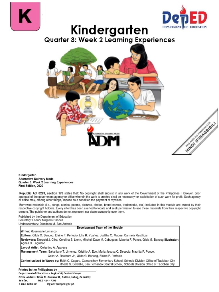 Kindergarten q3 Week-2 Contextualized Module Refined | PDF