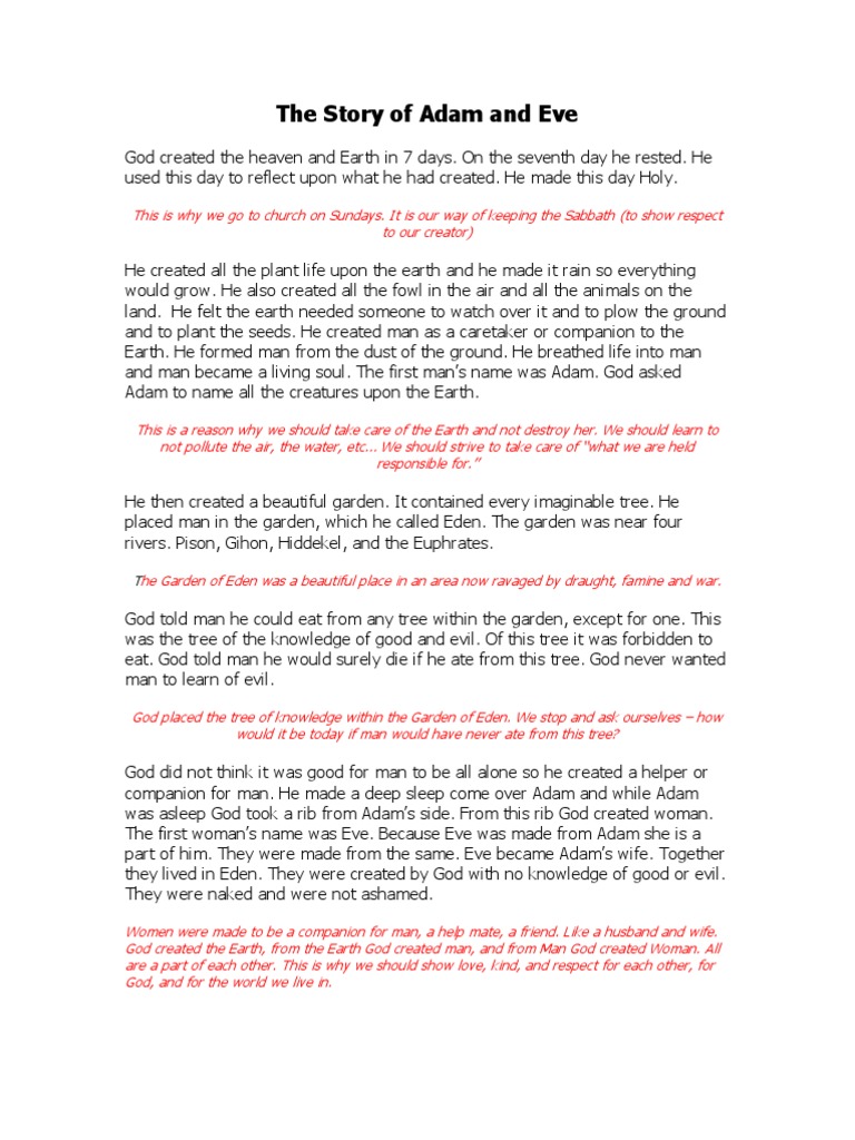 The Creation of Man and Woman, the Garden of Eden, and the Origin of ...