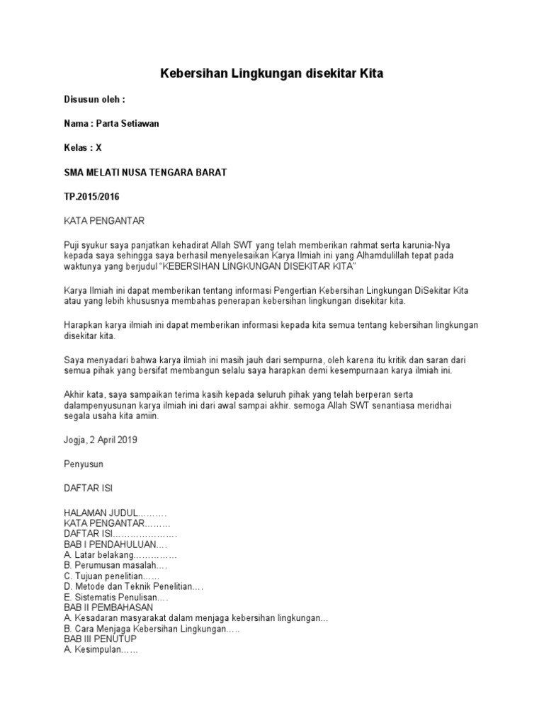 Contoh Proposal Karya Ilmiah | PDF