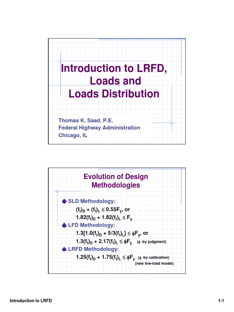 Bridge - Introduction To LRFD Loads and Load Distribution | PDF | Beam ...