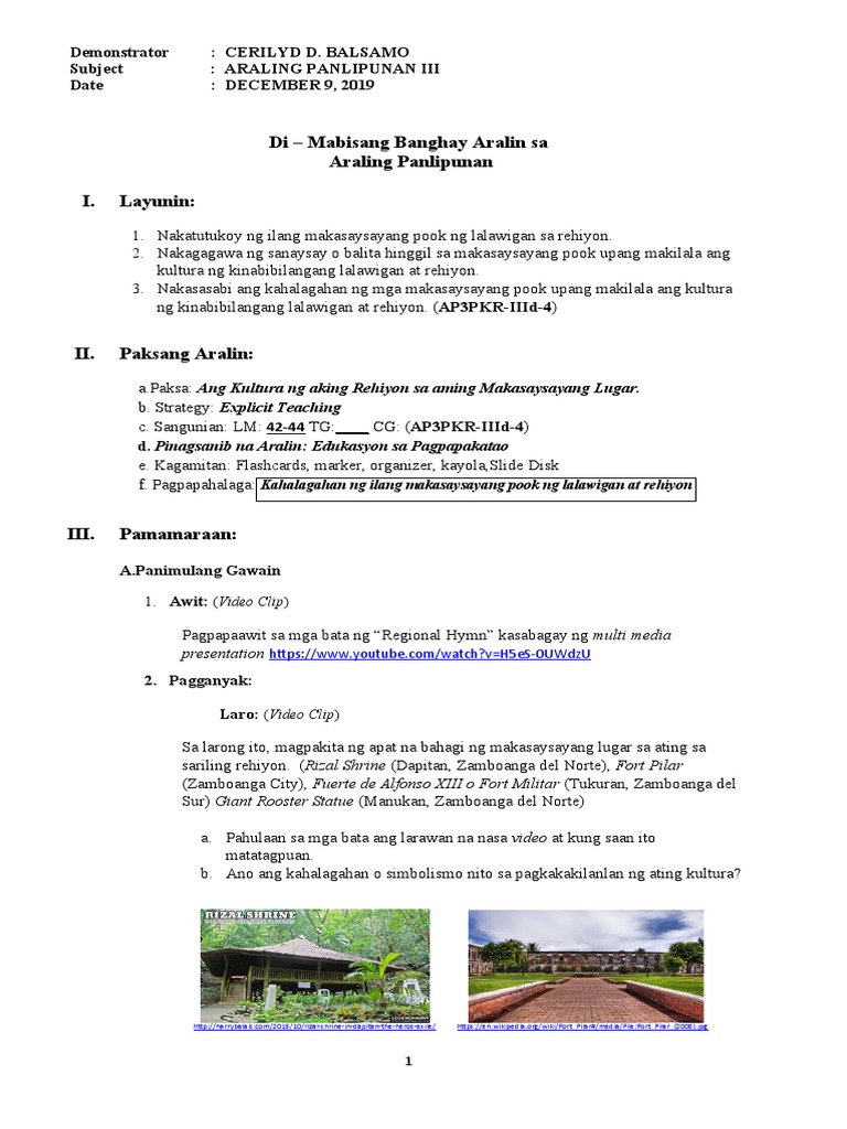 COT BANGHAY ARALIN SA AP3 THIRD GRADING Binisaya EDITED | PDF