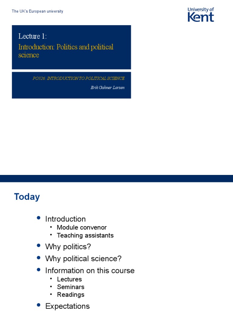 Introduction: Politics and Political Science | PDF