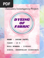 Class 12 Chemistry Investigatory Project On Dyes | PDF | Dye | Dyeing