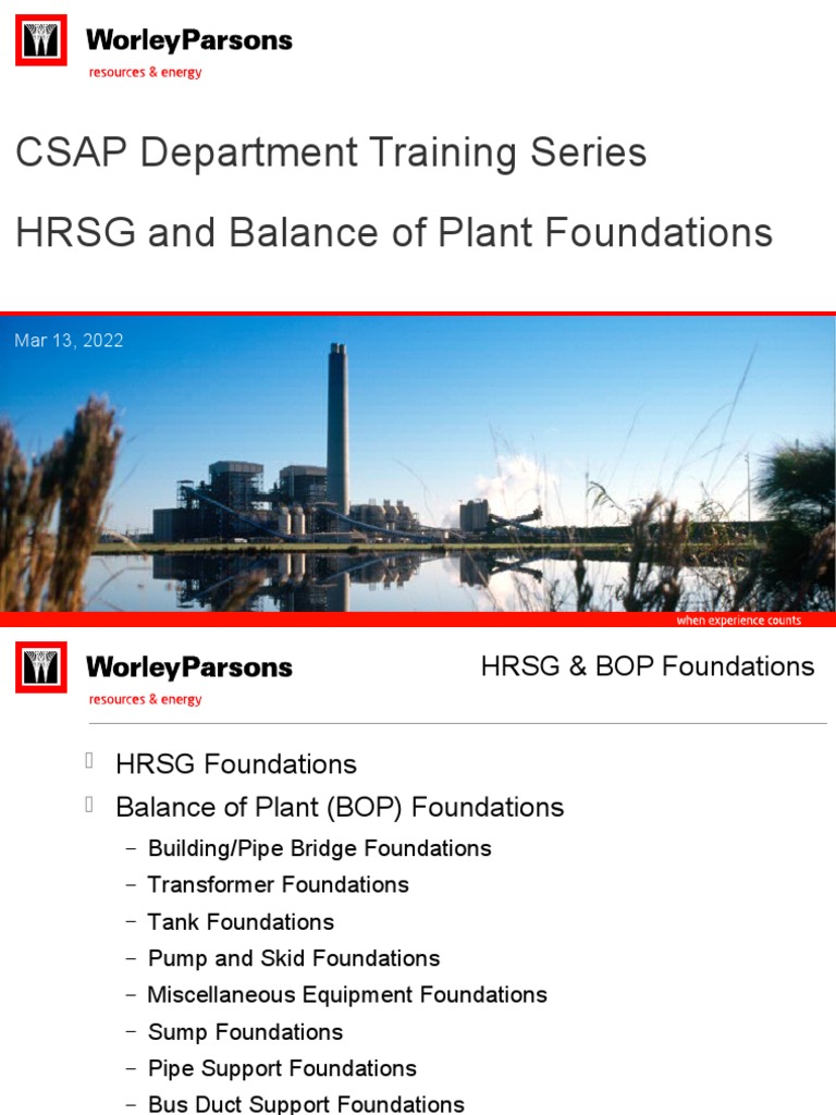 CSAP Department Training Series - HRSG and Balance of Plant Foundations ...
