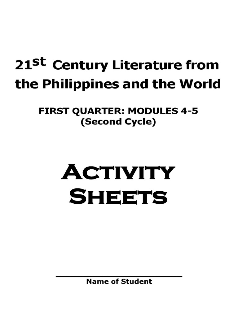 Lit 2nd Cycle Activity Sheets | PDF | Essays | Narrative
