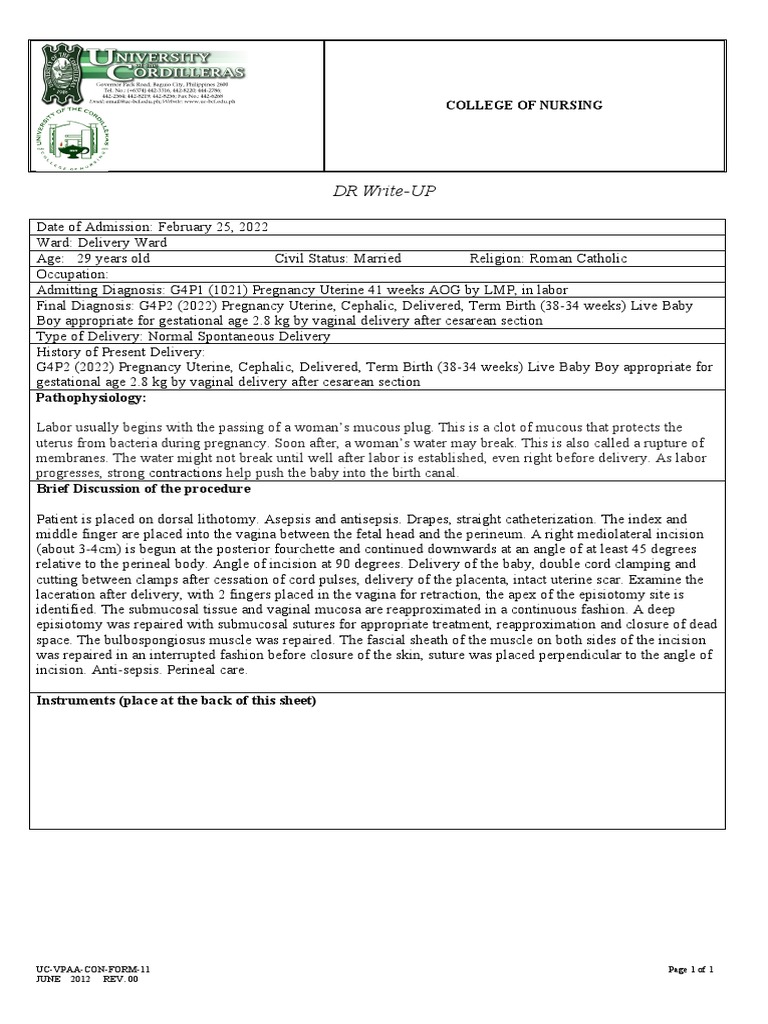 11 Form DR Write Up Rev July 2013.doc Revised 7 29 16 | PDF ...