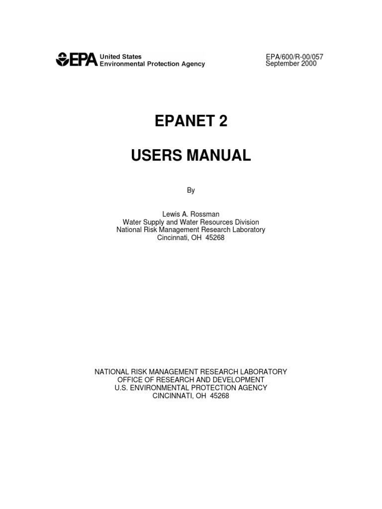 Epanet Manual | PDF