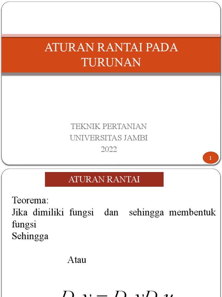 Aturan Rantai Pada Turunan | PDF
