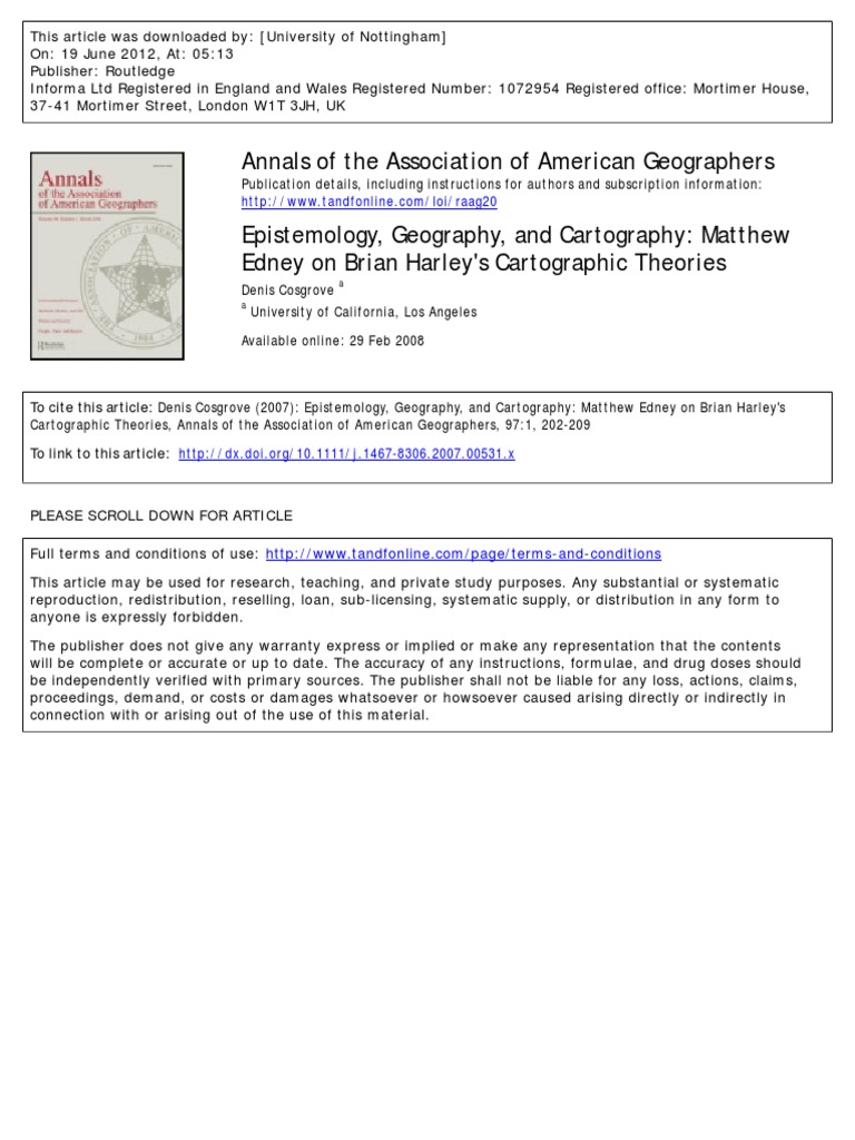 Brian Harley's Cartographic Theories and Geography | PDF | Cartography ...