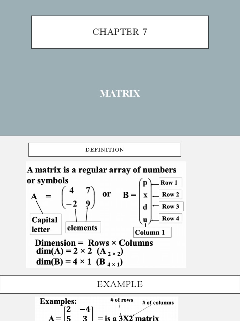 Chapter 7-Matrix | PDF