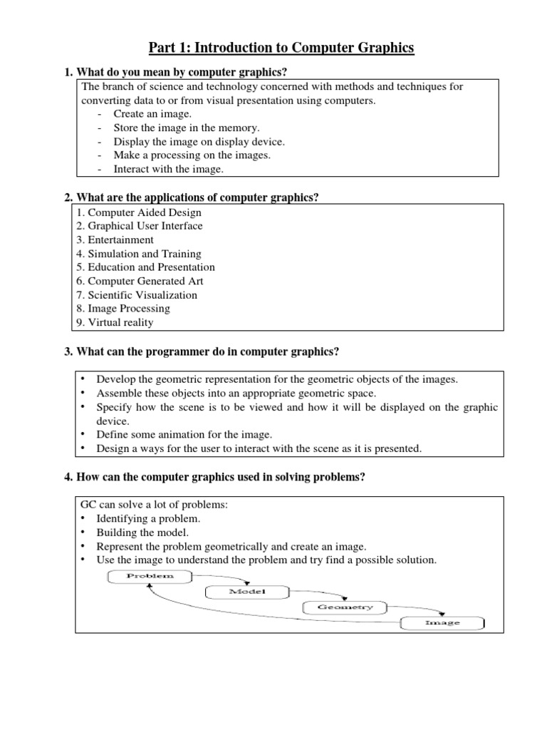 Question and Answer | PDF | Computer Graphics | Graphical User Interfaces