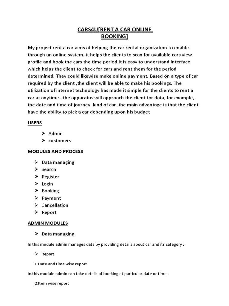 Rent A Car PDF
