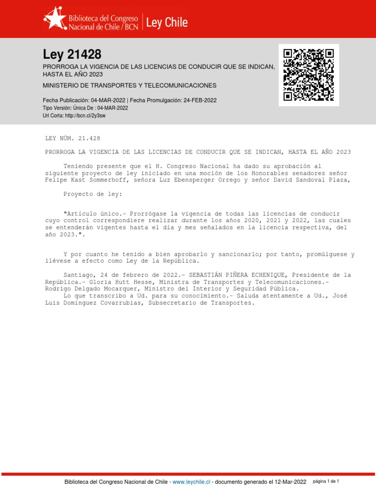 Ley 21428 - 04 MAR 2022 | PDF