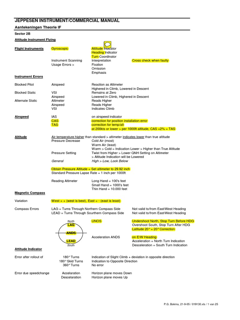 INSTRUMENT PILOT Jeppessen (Instrument & Commercial) Manual | PDF ...