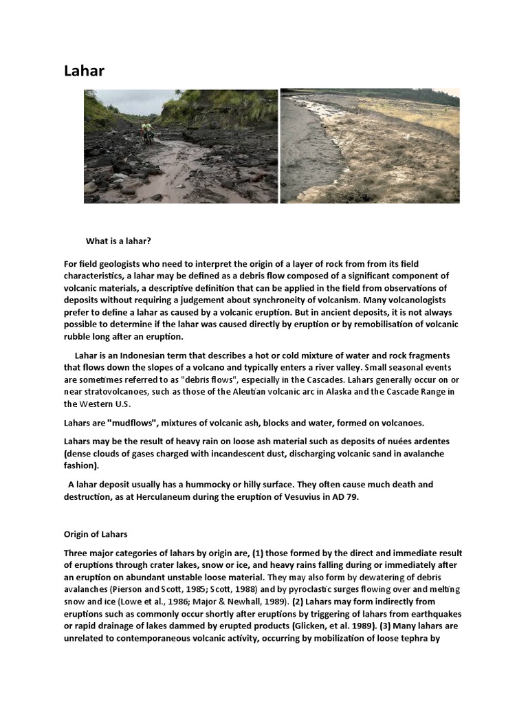 Lahar CH | PDF | Volcano | Types Of Volcanic Eruptions