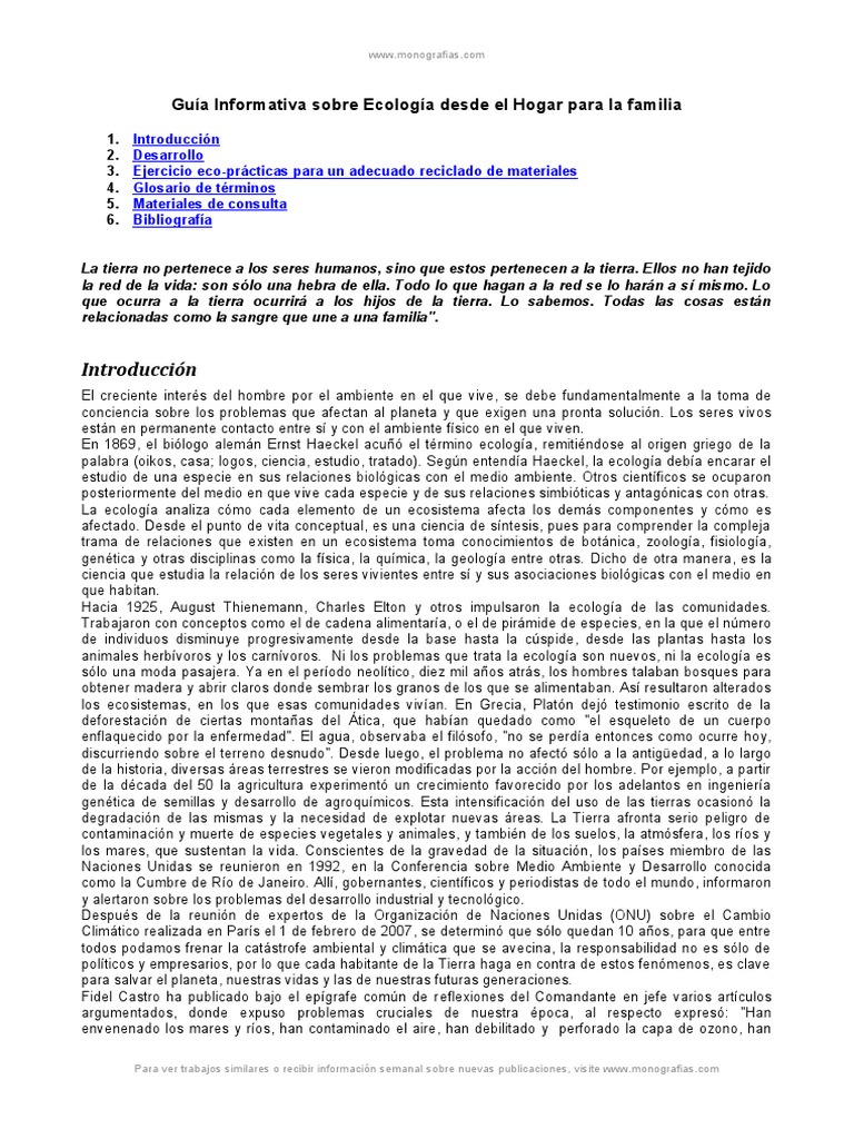 Guia Informativa Ecologia | PDF | Residuos | Agua