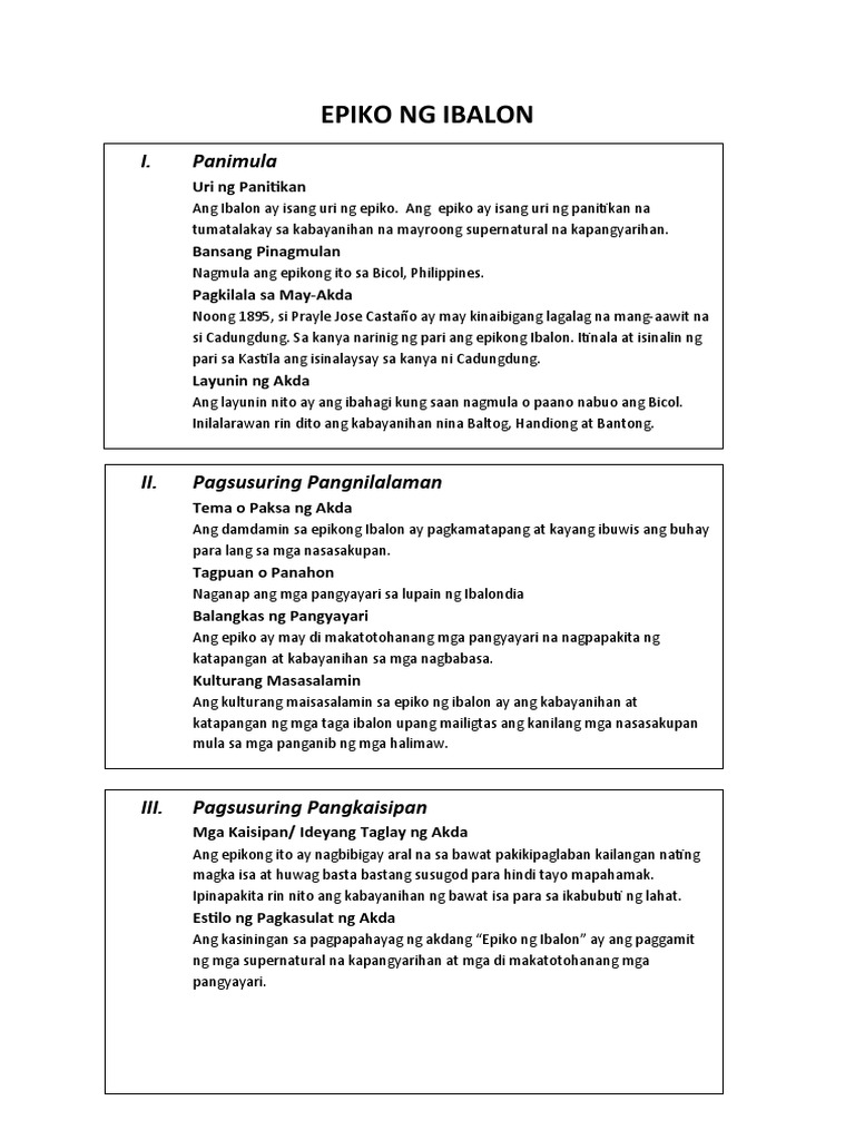 Epiko NG Ibalon | PDF