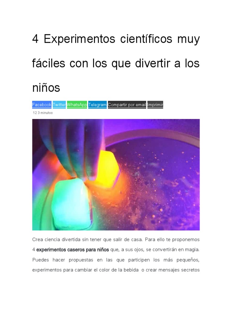 4 Experimentos Científicos | PDF | Limonada | Té