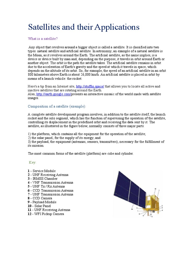 Satellites and Their Applications | PDF | Satellite | Global ...