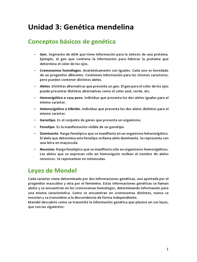 Tema 3 - Genética Mendeliana | PDF | Dominancia (Genética) | Genética