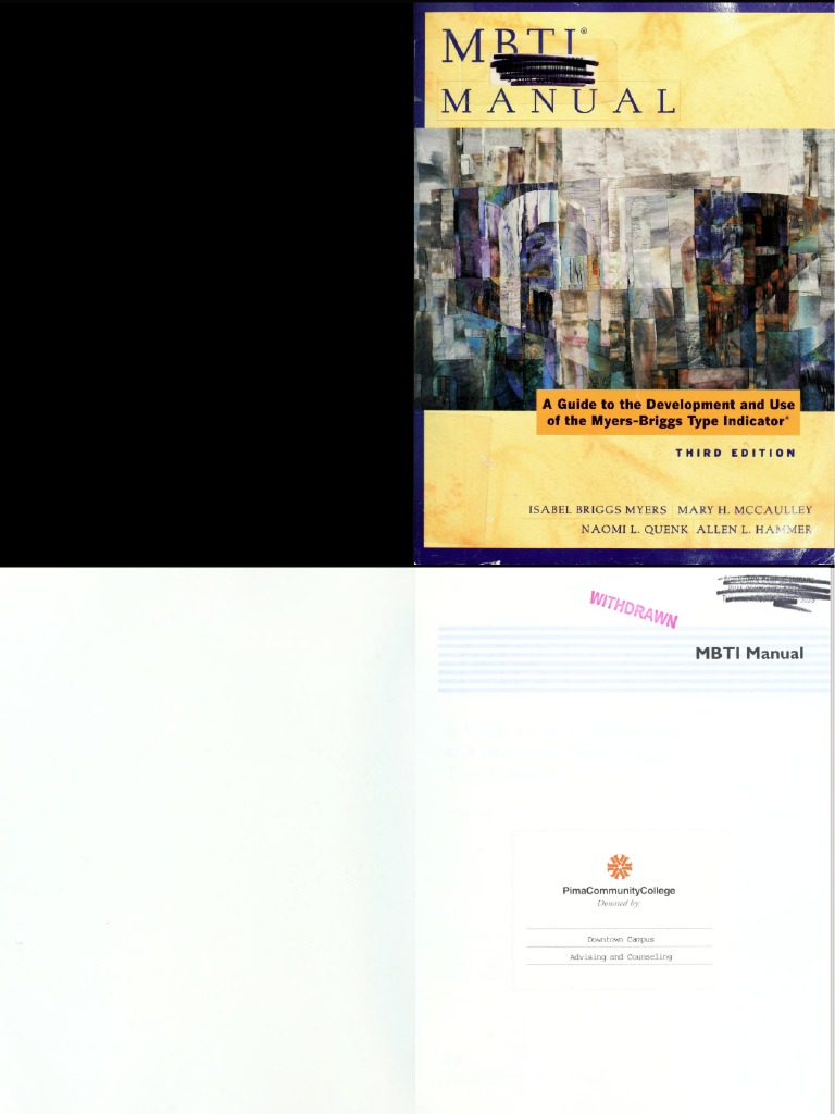 MBTI MANUAL FULL pp1-176 (SCAN OPEN LIBRARY) | PDF