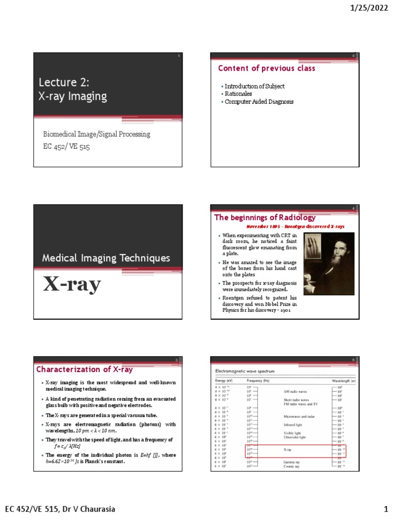 X-Ray Imaging | PDF | Electron | Electromagnetic Radiation