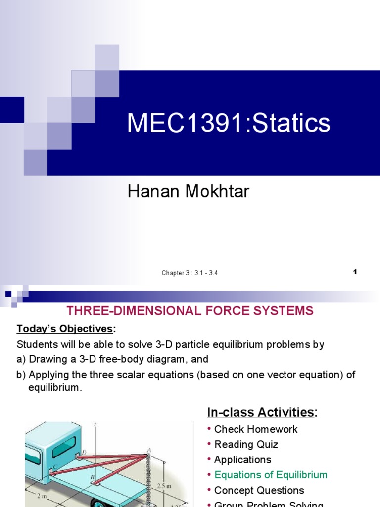 Statics - Chapter 3 PRT 2 | PDF | Force | Euclidean Vector