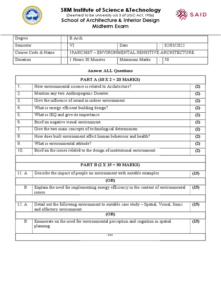 School of Architecture & Interior Design School of Architecture ...
