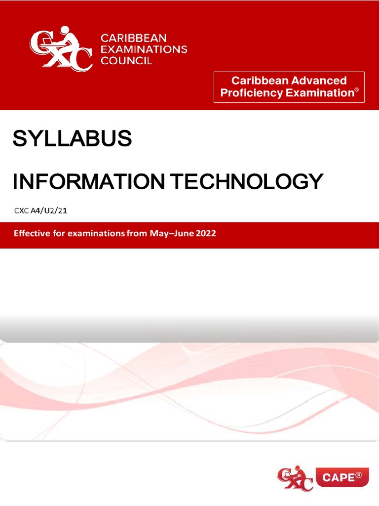 CAPE® Information Technology Syllabus Eff. 2022 | PDF | Computer ...