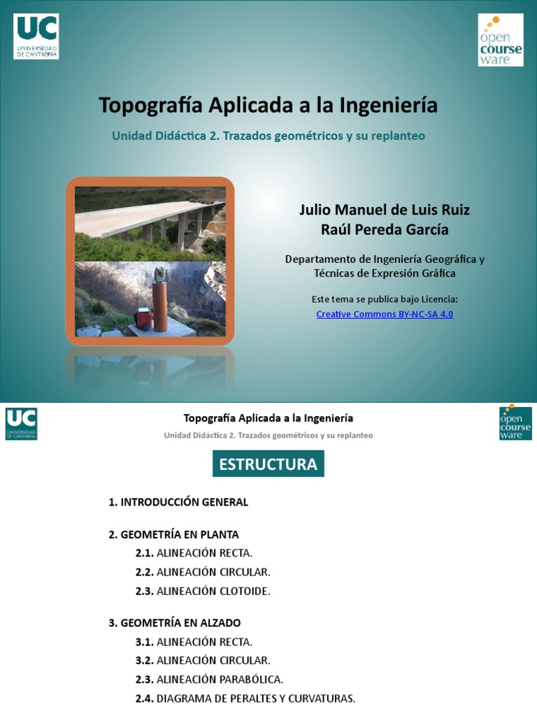 Topografia Aplicada A La Ingeniería Trazados Geométricos y Su Replanteo. | PDF