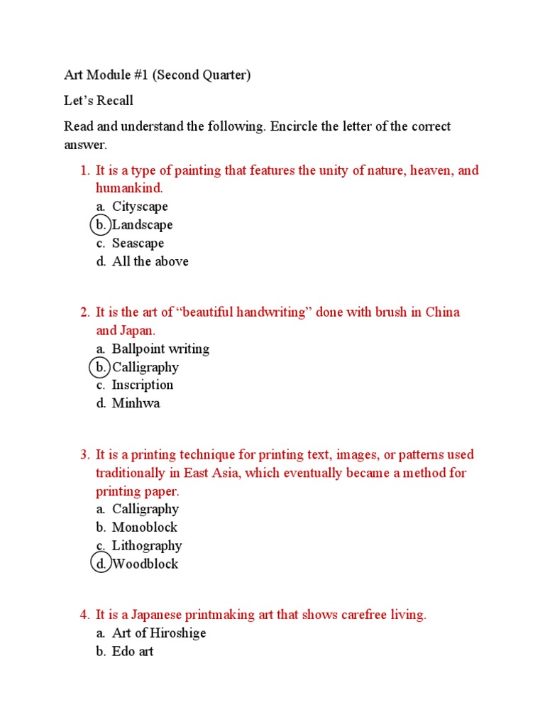 ART Module #1 (Second Quarter) | PDF | Printmaking | The Arts