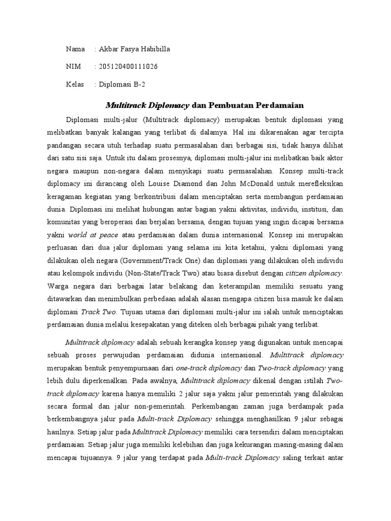 Multitrack Diplomacy | PDF