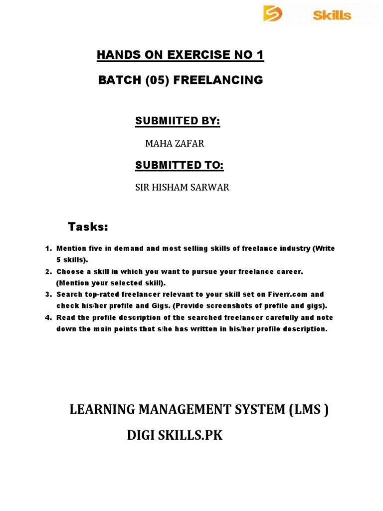 Hands On Exercise No 1 | PDF | Internet | Freelancer