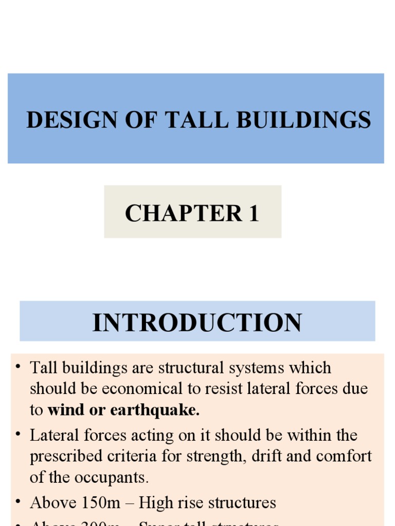 St2110 Design of Tall Buildings 1st Lesson | PDF | Elevator | Sanitary ...
