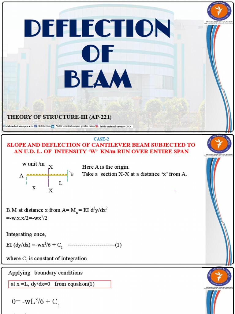 Beam Deflection Formulas and Cases | PDF | Classical Mechanics | Mechanics