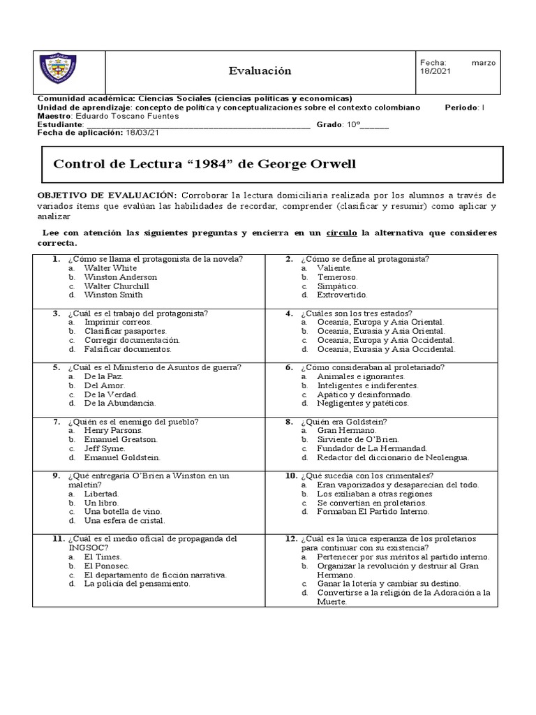 Control-De-Lectura-1984.. 22 | PDF