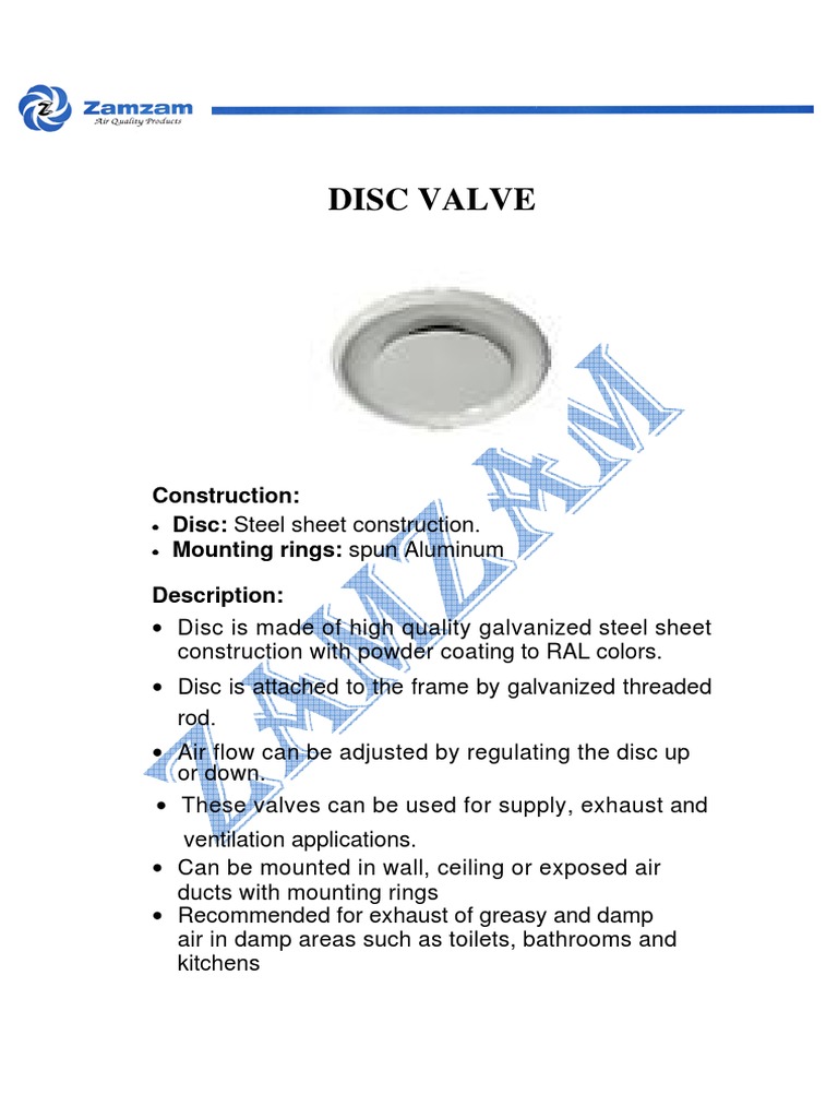Disc Valve Final2 | PDF | Valve | Duct (Flow)