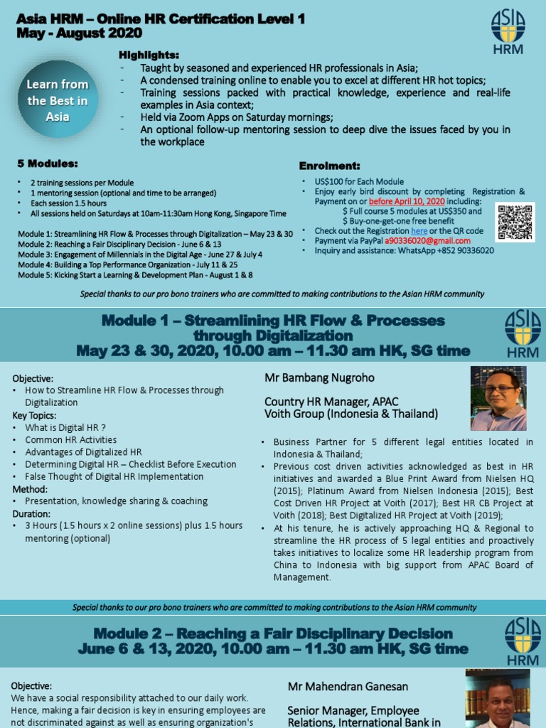HR Certification Flyer | PDF | Human Resource Management | Mentorship