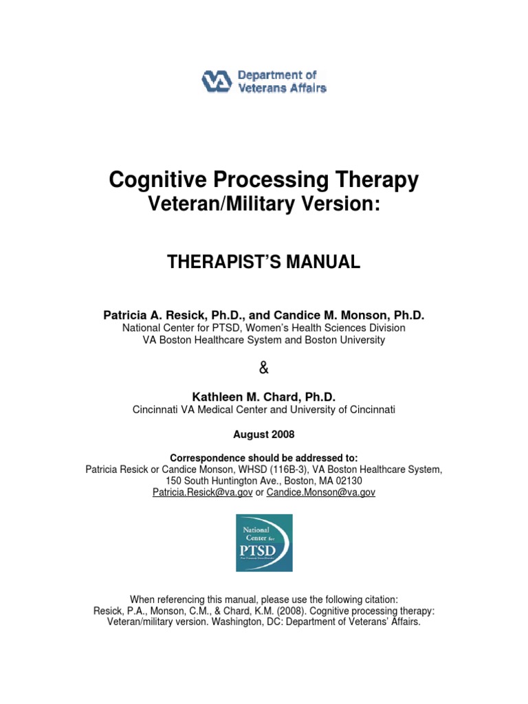 Cognitive Processing Therapy Manual Pdf