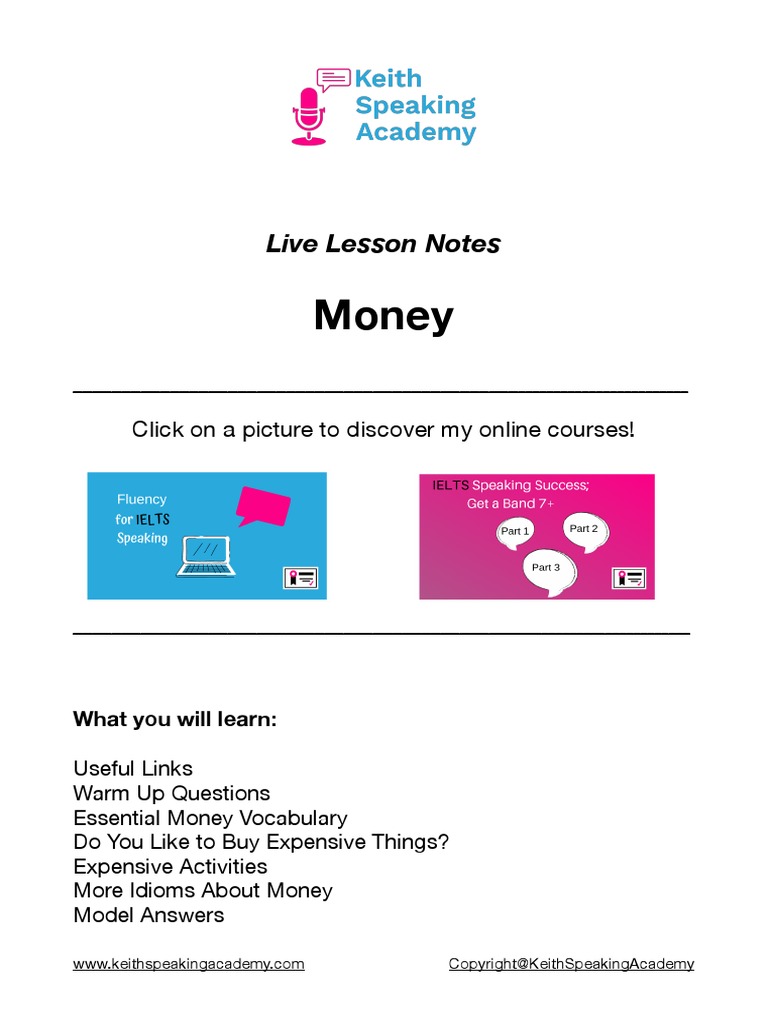 Money - Lesson Notes | PDF