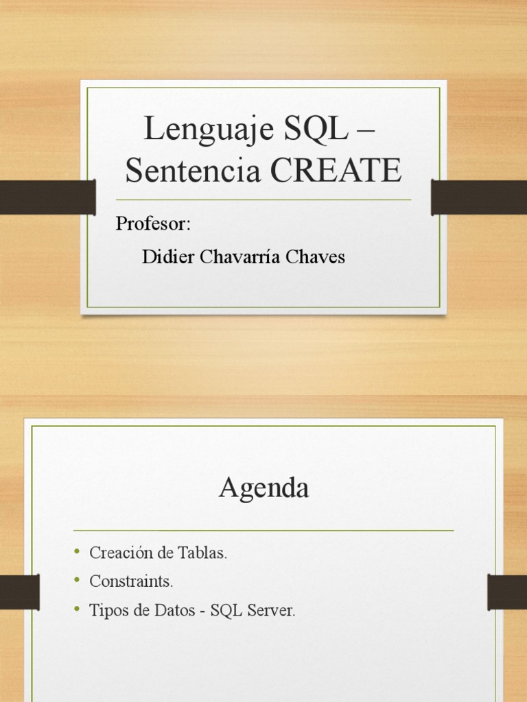 Clase 6 - SQL Server - Sentencia Create | PDF | SQL | Poco