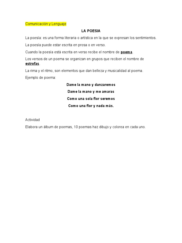 Hojas de Trabajo | PDF | Poesía