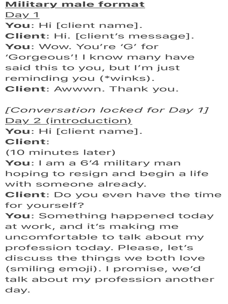 Military Male Format | PDF