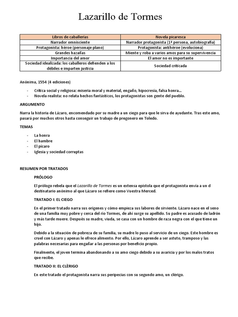 Lazarillo de Tormes | PDF