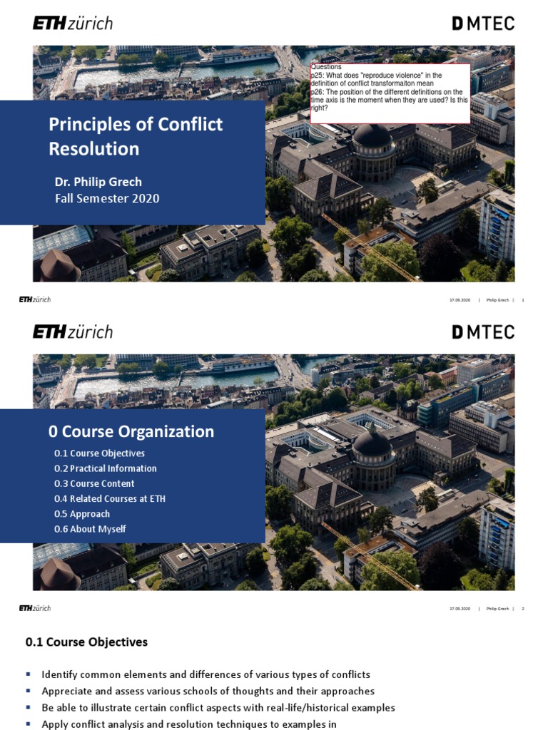 Principles of Conflict Resolution: Dr. Philip Grech | PDF | Conflict ...