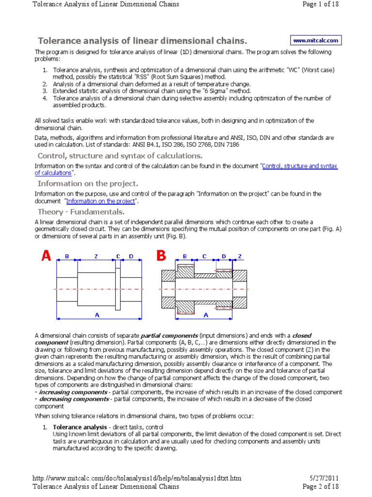 Linear Dimensional Chain Tolerance Analysis | PDF | Engineering Tolerance | Standard Deviation