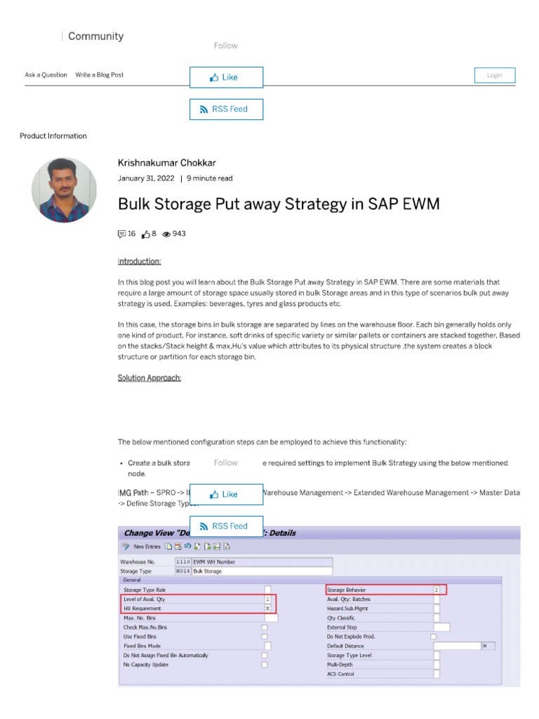 Bulk Storage Put Away Strategy in EWM | PDF