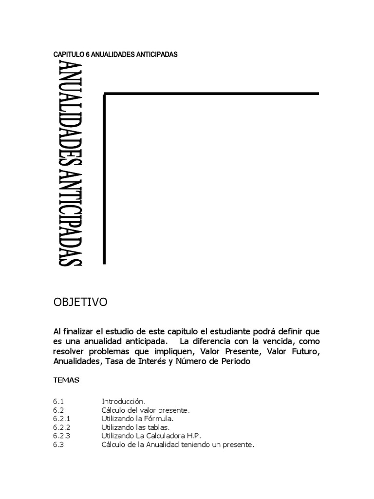 Cálculo de Anualidades Anticipadas | PDF | Bancos | Comercio
