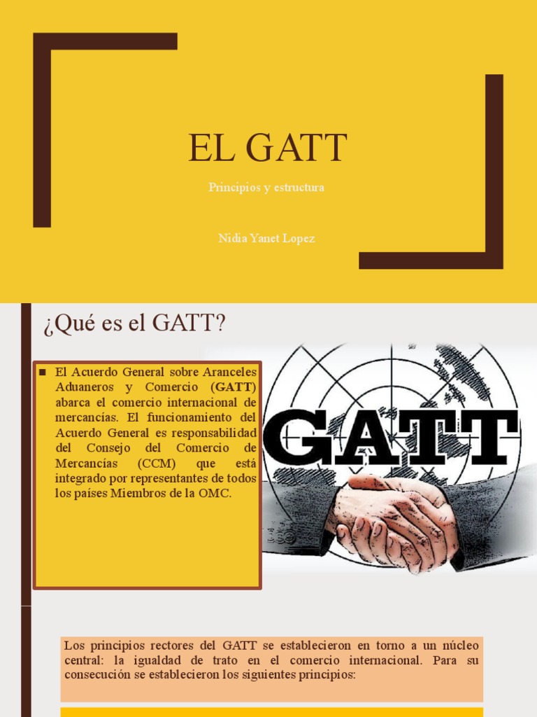 El GATT | PDF | Acuerdo General sobre Aranceles Aduaneros y Comercio ...